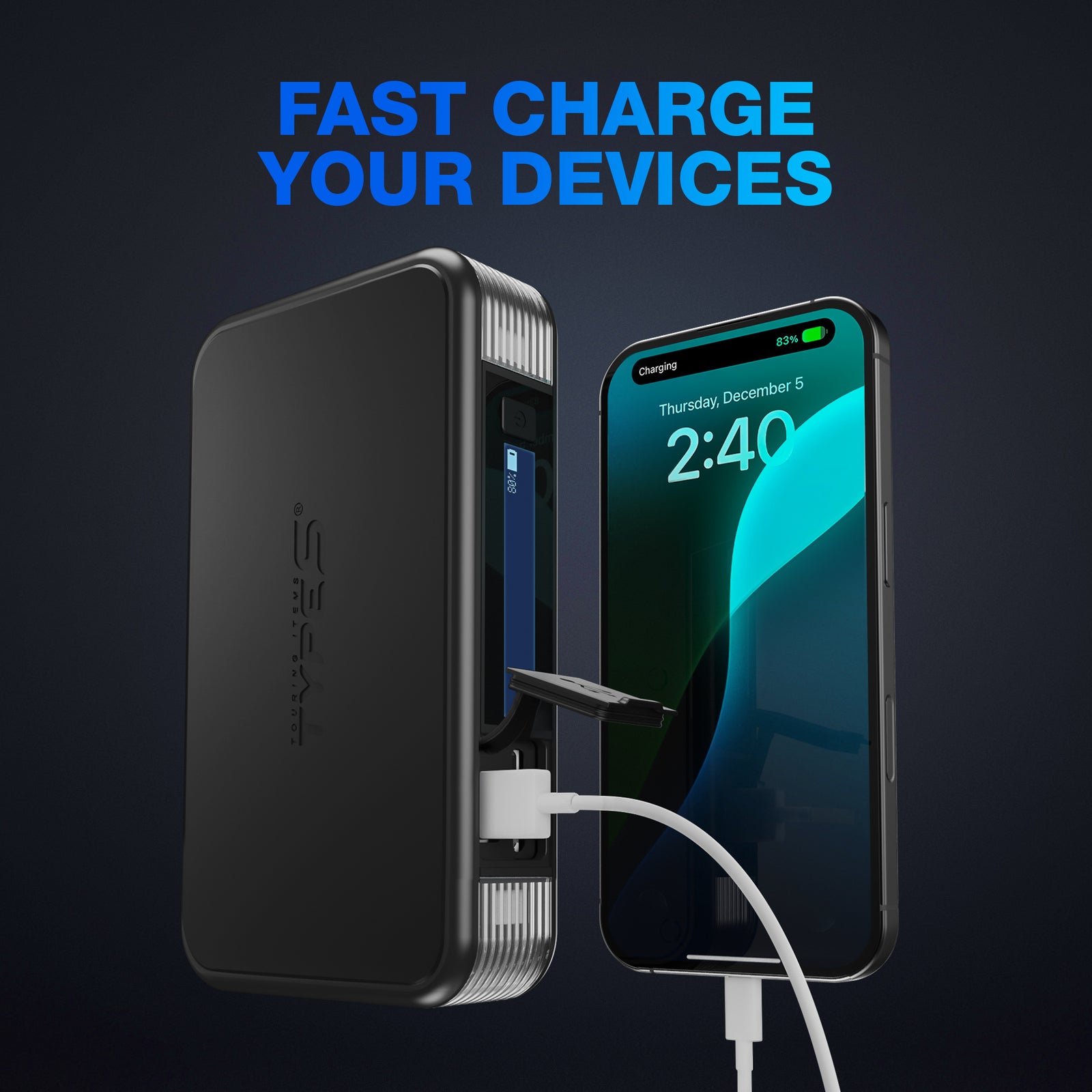 TYPE S Jump Starter 10,000mAh with LCD and Emergency Light-