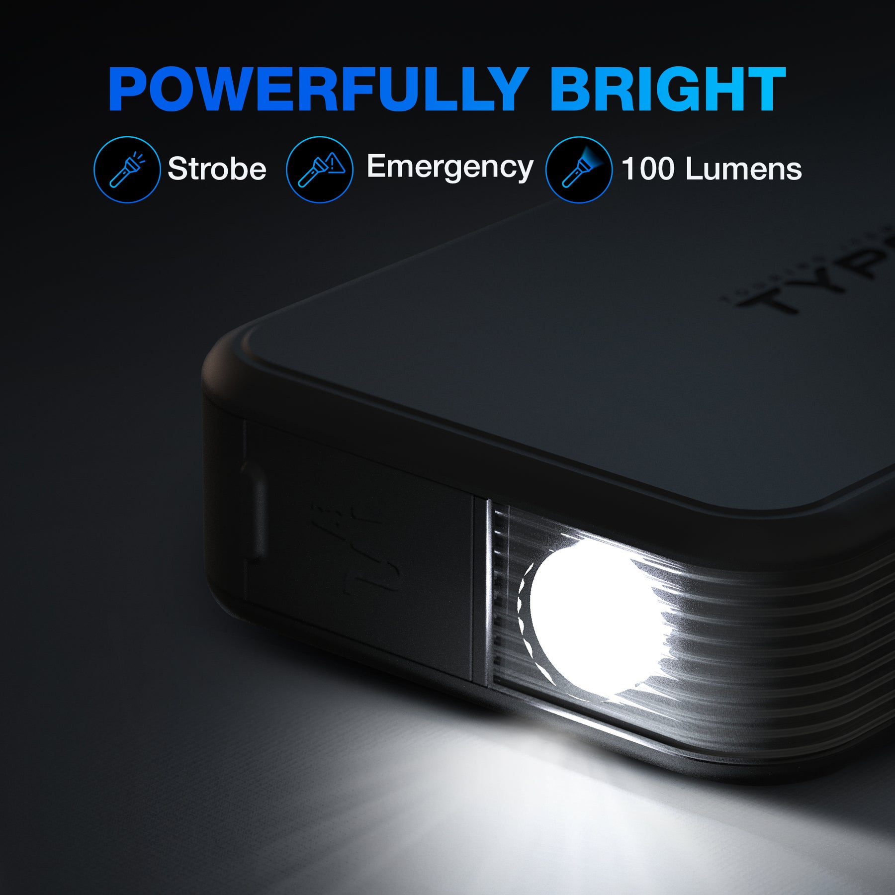 TYPE S Jump Starter 10,000mAh with LCD and Emergency Light-