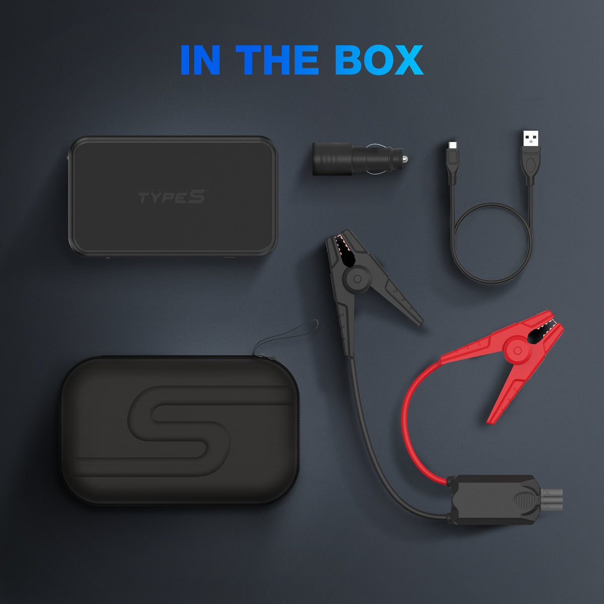 TYPE S Jump Starter 10,000mAh with LCD and Emergency Light-