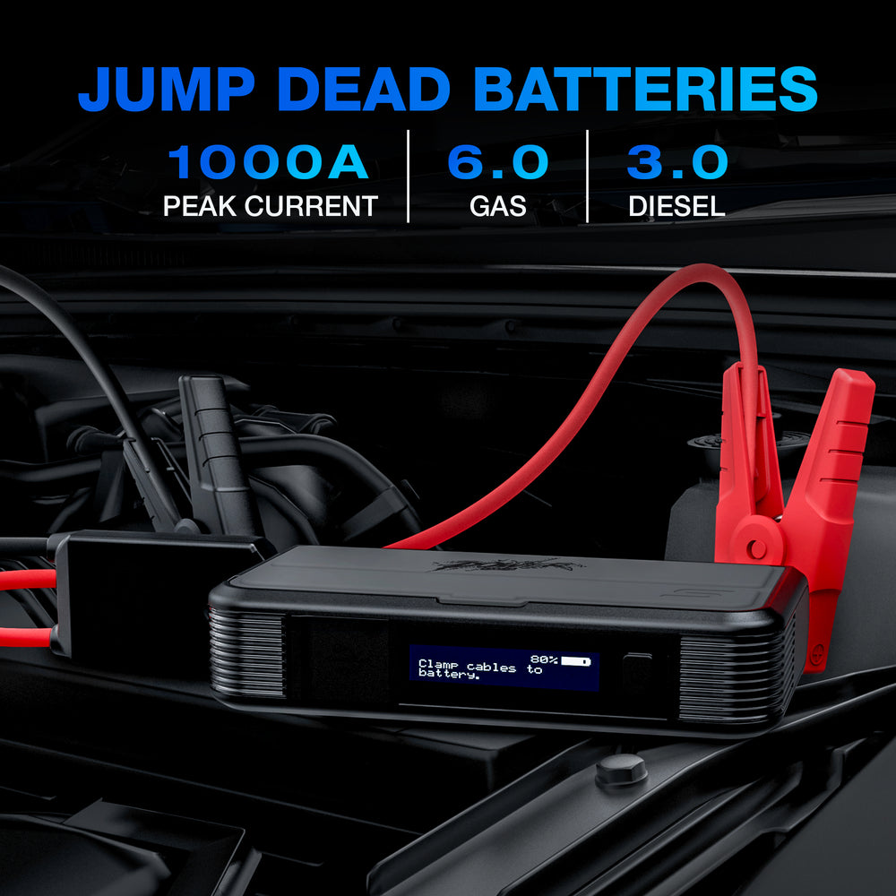 Mike Power 8000mAh Wireless Jump Starter with Built-in Cable