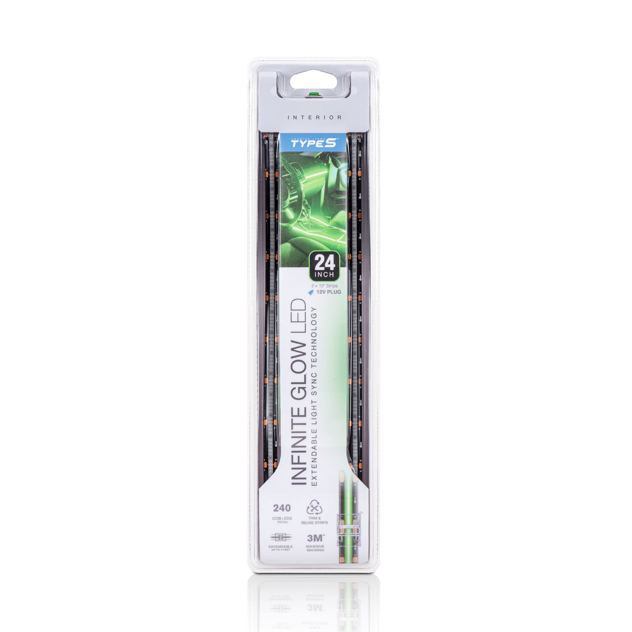Infinite Glow 24 inch Green Color LED Kit with Extendable Light Sync T