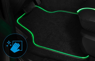 TYPE S LED Lighted Floor Mat (Carpet) 2 Piece, Multicolor RGB Glow, Ap