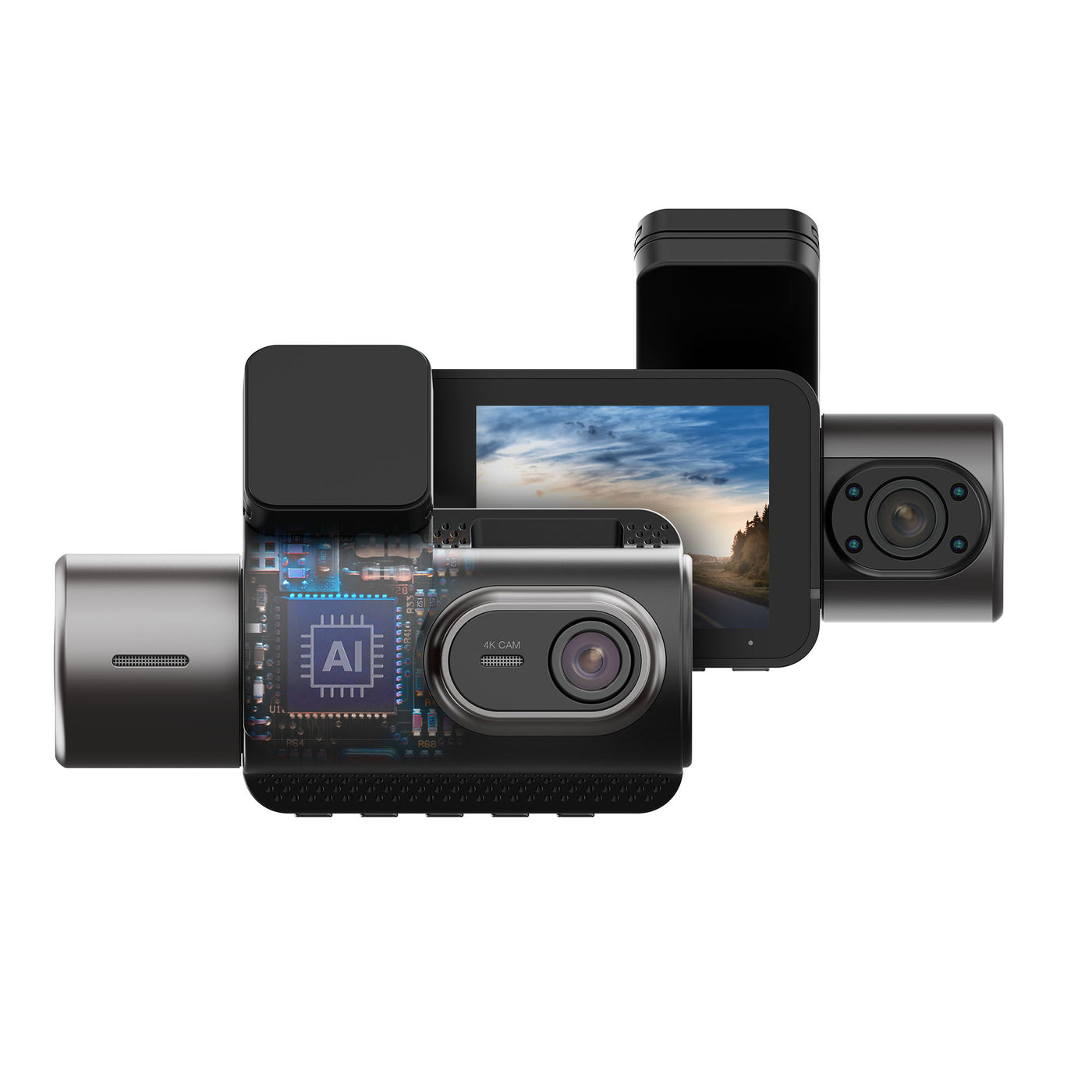 T402 Dual View 4K Dashcam with Enhanced AI features