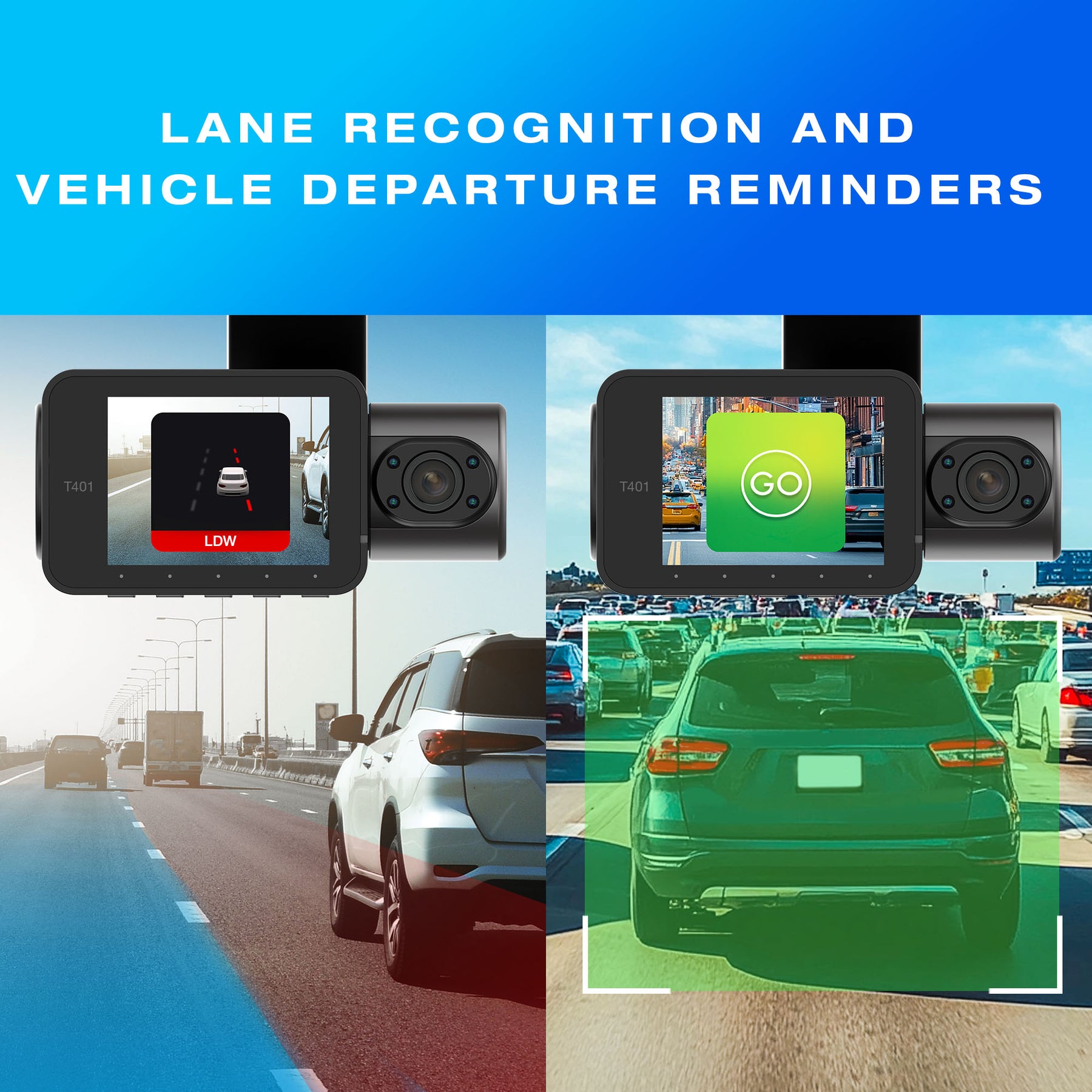 T402 Dual View 4K Dashcam with Enhanced AI features