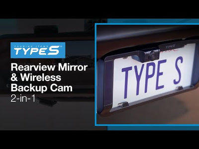 TYPE S Solar Powered Portable License Plate Frame Backup Camera with H