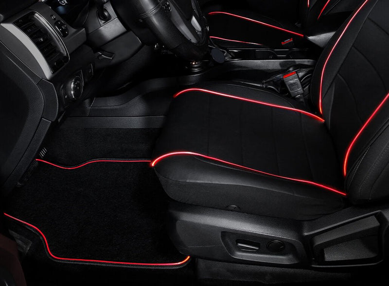 TYPE S LED Lighted Floor Mat (Carpet) 2 Piece, Multicolor RGB Glow, Ap