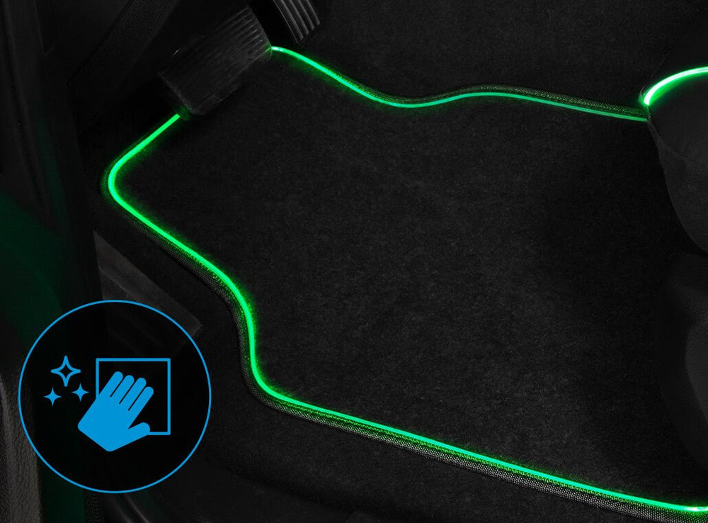 TYPE S LED Lighted Floor Mat (Carpet) 2 Piece, Multicolor RGB Glow, Ap