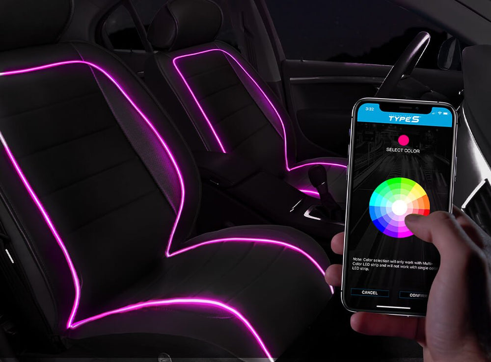 TYPE S LED Lighted Faux Leather Seat Cover
