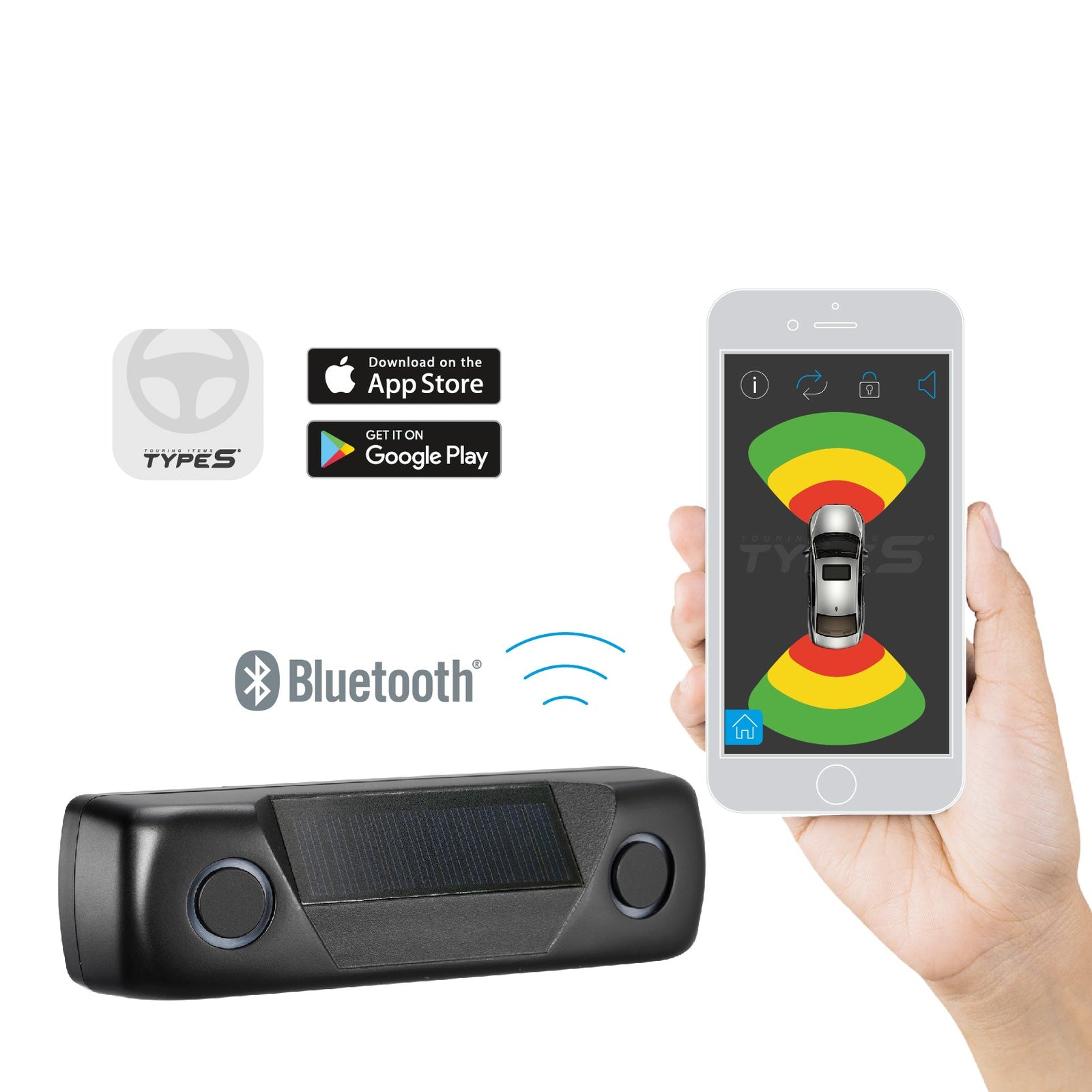 TYPE S Smart Wireless Parking Sensor, Bluetooth Solar Powered Wireless