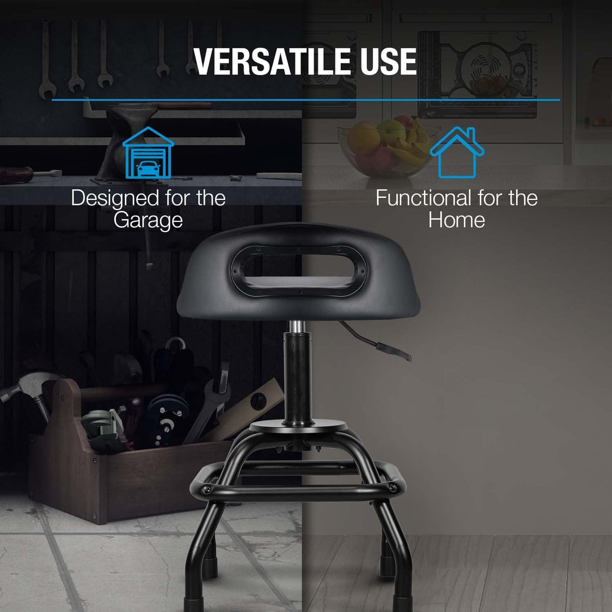 Cushioned Shop Stool - Garage Pneumanic Stool Seat - AC533733 | Type S Auto