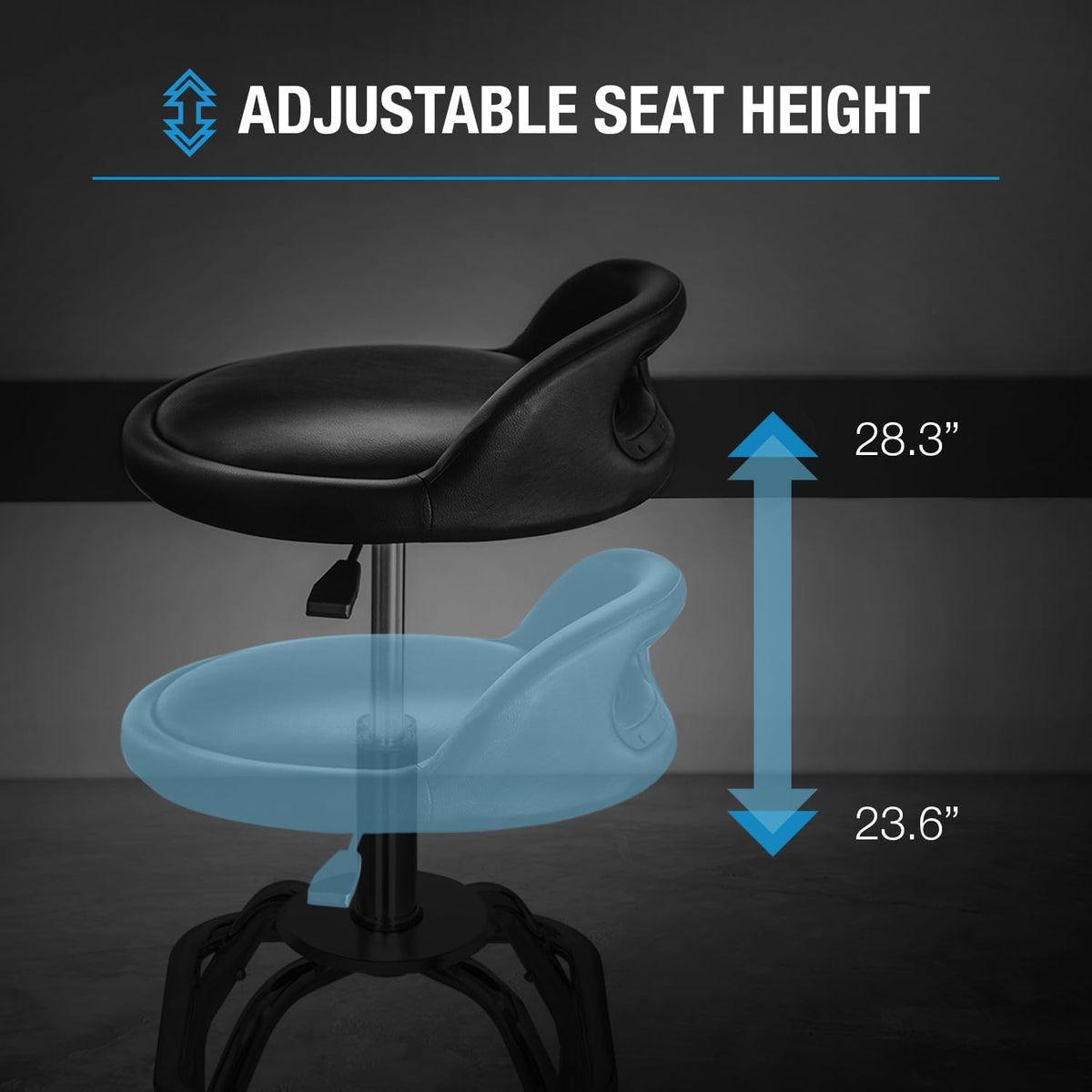 Cushioned Shop Stool - Garage Pneumanic Stool Seat - AC533733 | Type S Auto